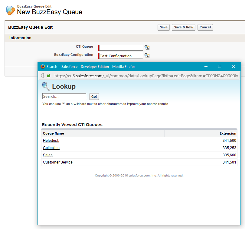 Buzzeasy Configuration - Desktop Connect for Salesforce | Geomant Documentation